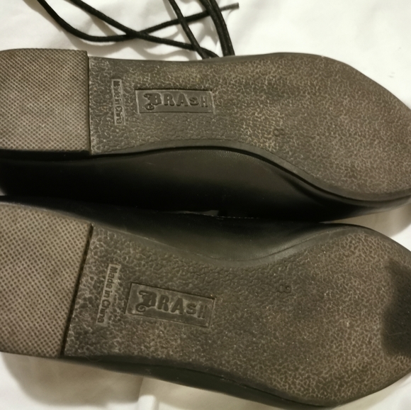Brash | Shoes | Brash Lace Up Black Flats Ballerina Style Size 8 | Poshmark